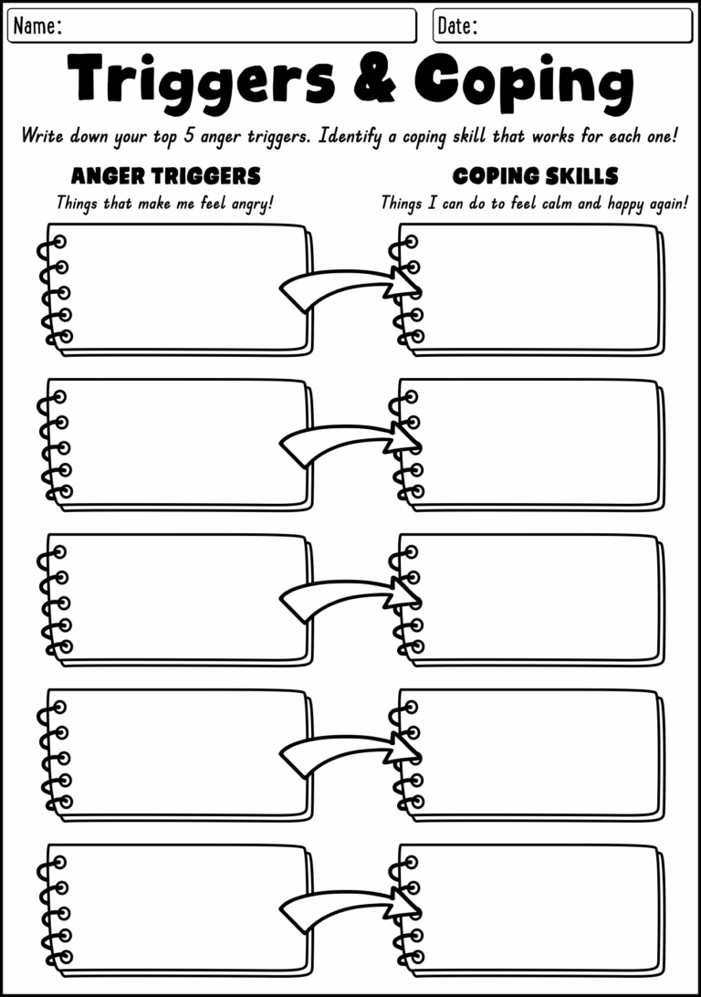 Free Printable Pdf Coping Skills Worksheets - Printable Worksheets