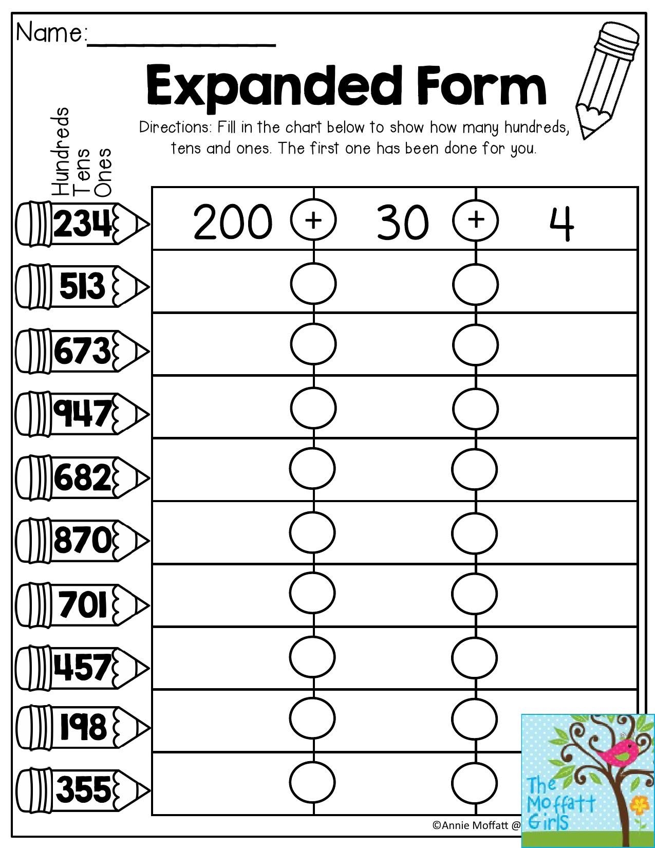 Free Printable Adding Expanded Form Worksheets - Printable Worksheets