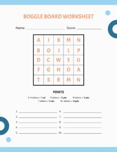 Pdf Free Printable Boggle Worksheets - Printable Worksheets