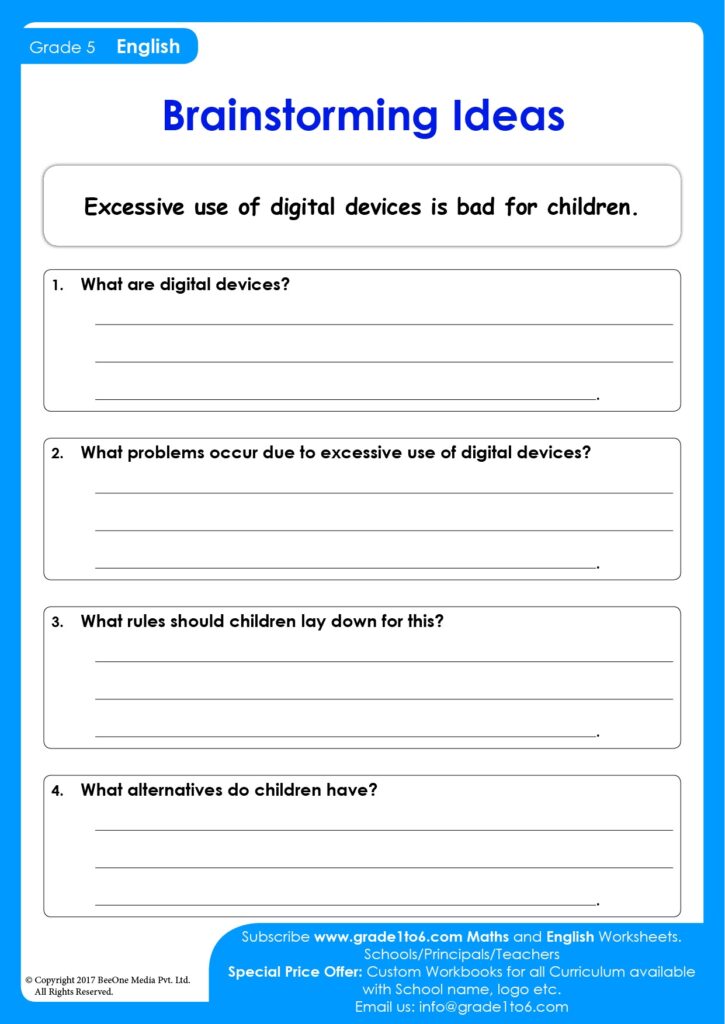 Free Printable Brainstorming Worksheets - Printable Worksheets