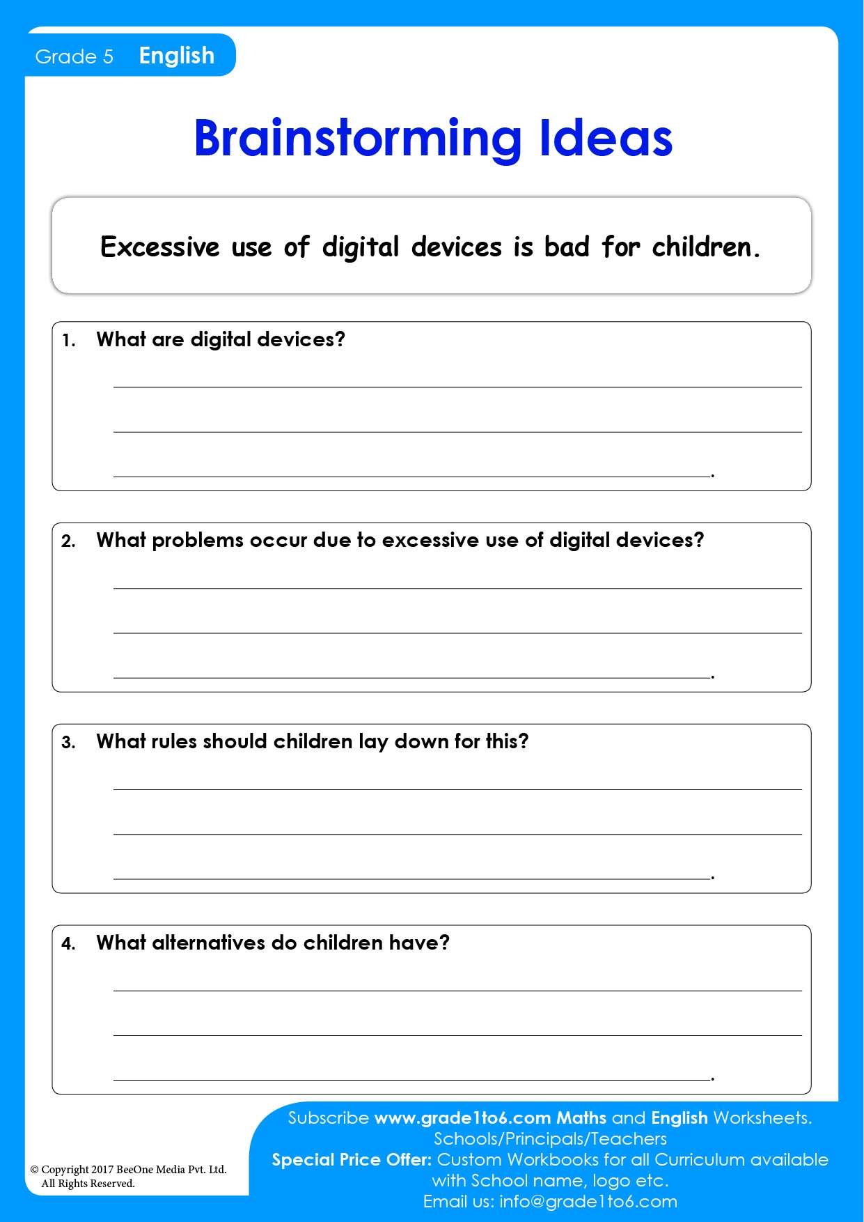 Free Printable Brainstorming Worksheets - Printable Worksheets