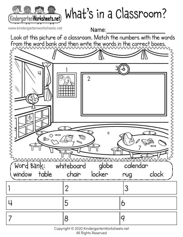 Free Printable Worksheets Classroom Objects - Printable Worksheets