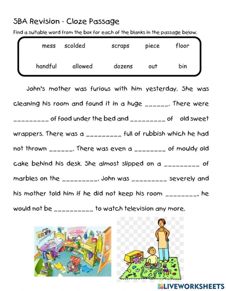 Free Printable Cloze Paragraph Worksheets - Printable Worksheets