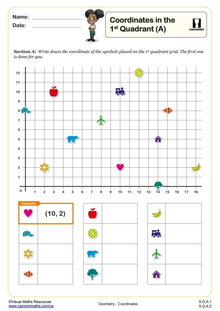 Quadrant 1 Lines Free Printable Worksheet - Printable Worksheets