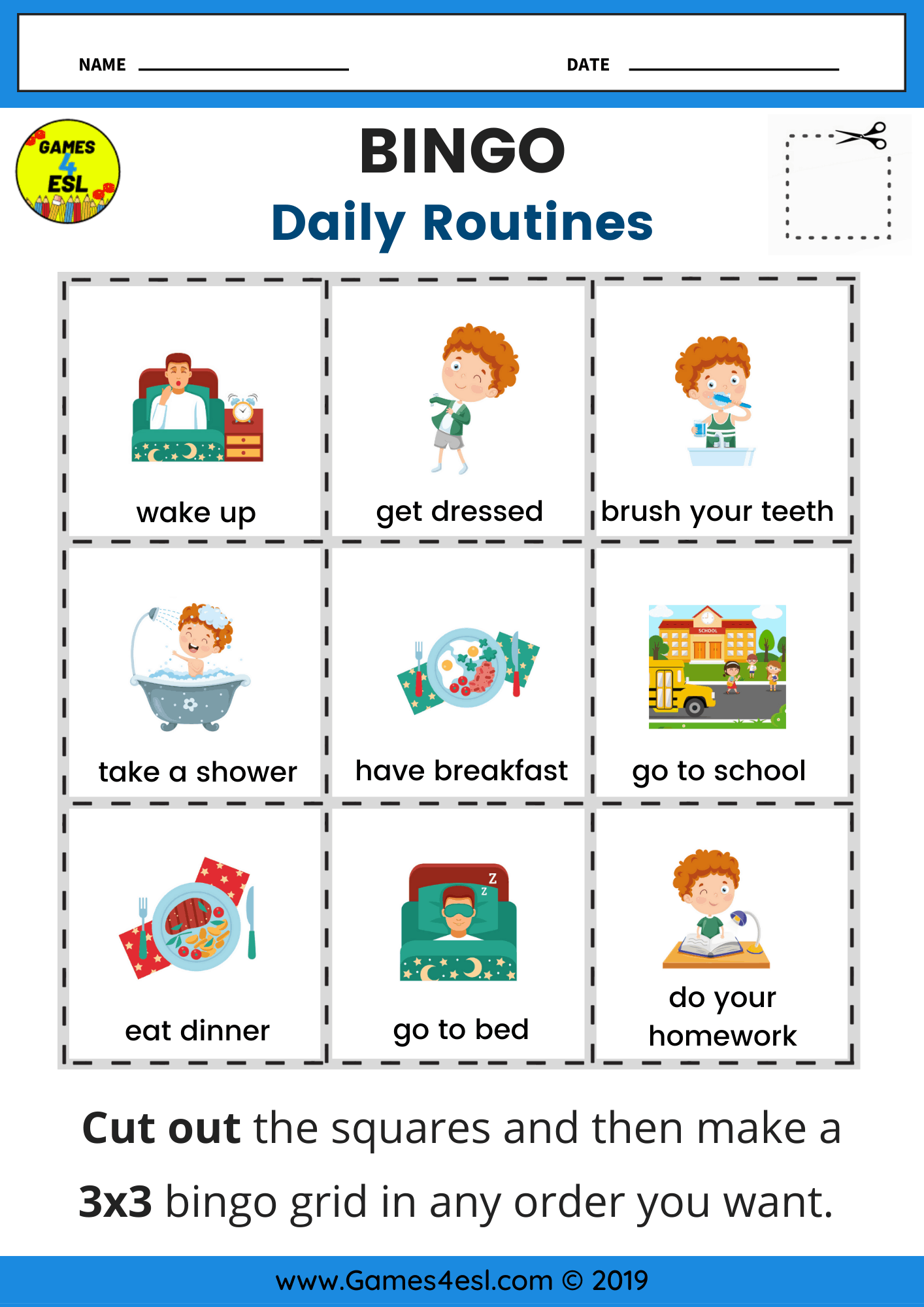 Daily Routine Free Printable Worksheets - Printable Worksheets