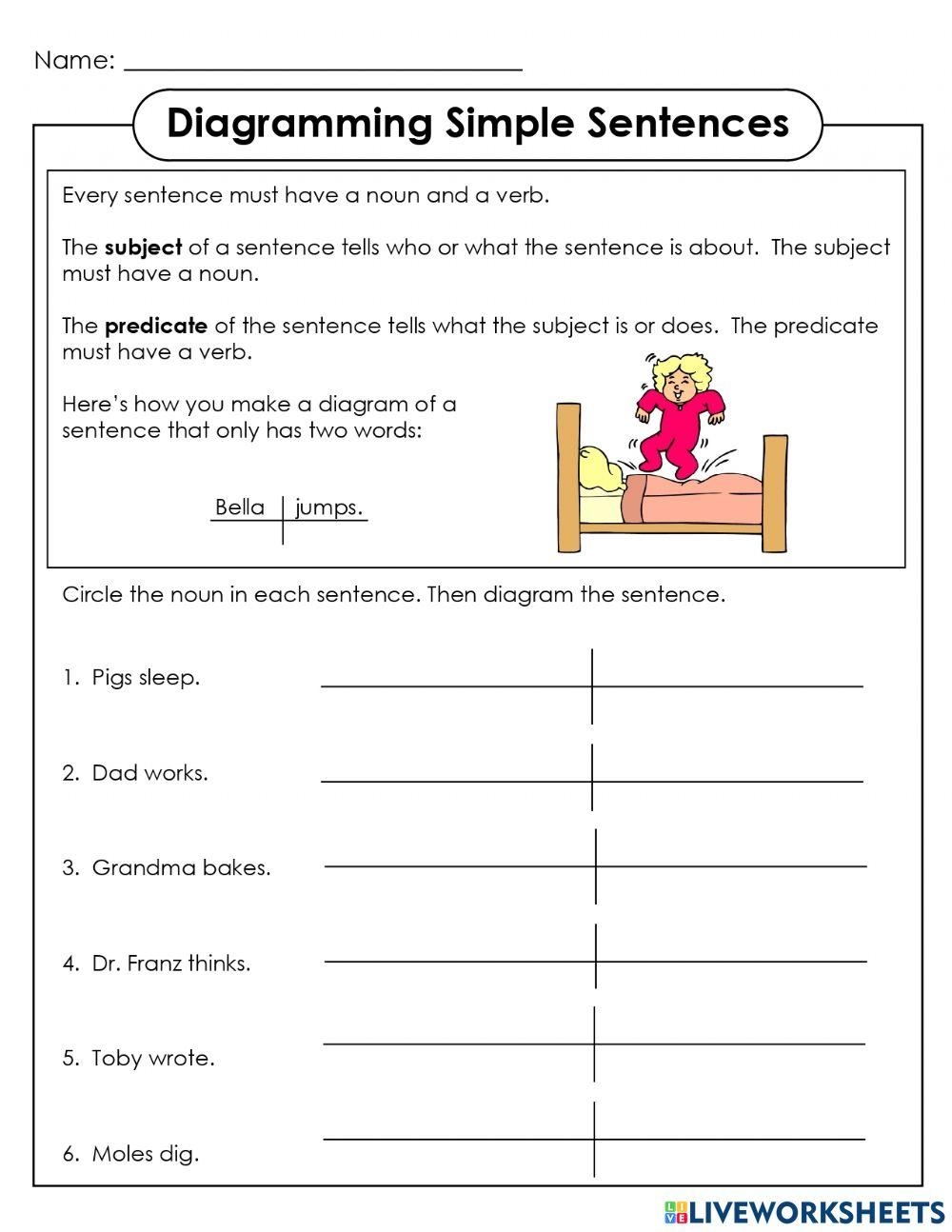 Free Printable Sentence Diagramming Worksheets - Printable Worksheets