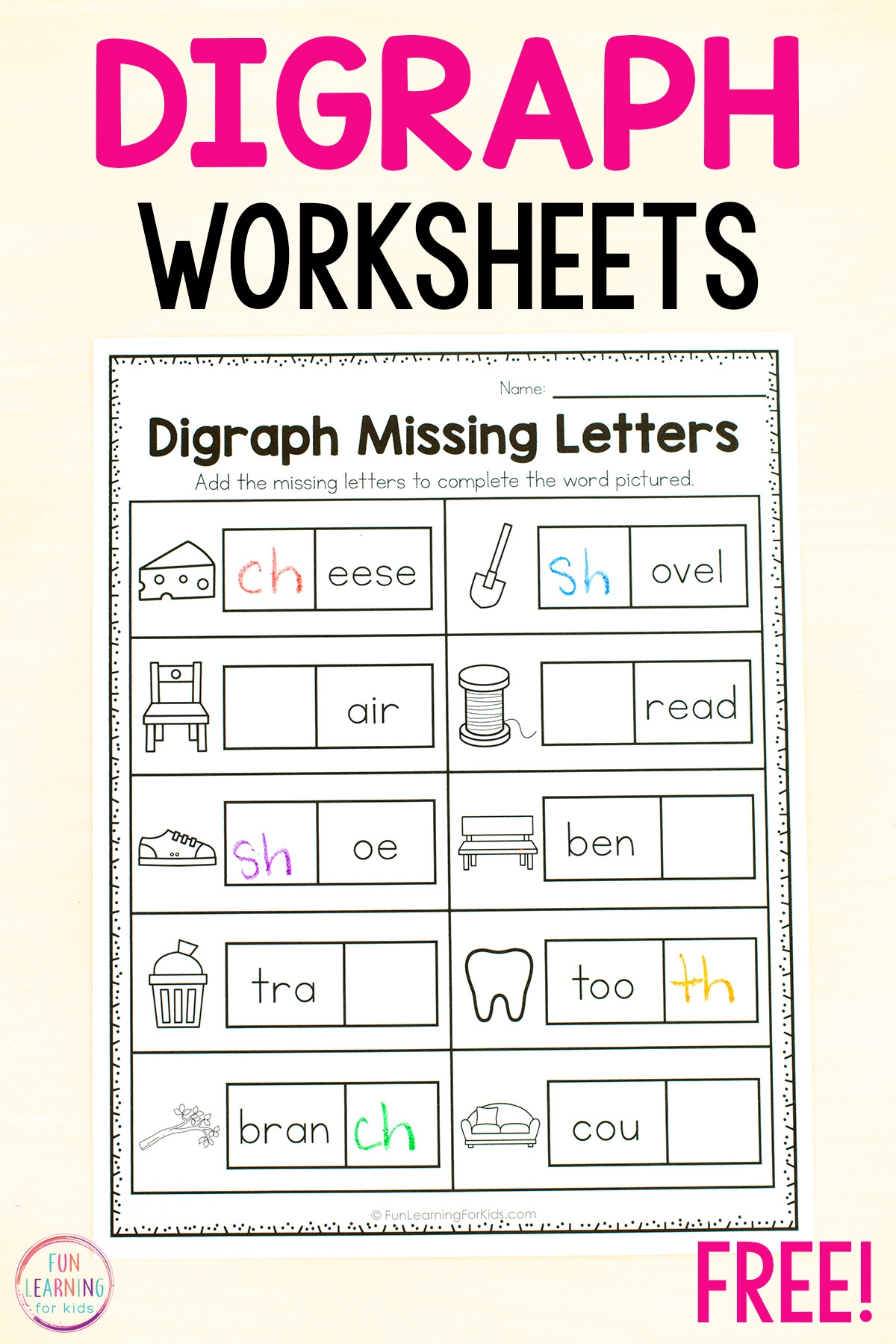 Free Printable Phonics Worksheets Digraphs - Printable Worksheets