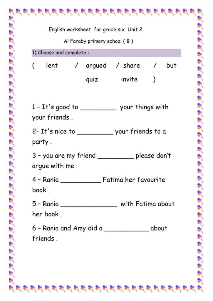 Sixth Grade English Worksheets Free Printable - Printable Worksheets