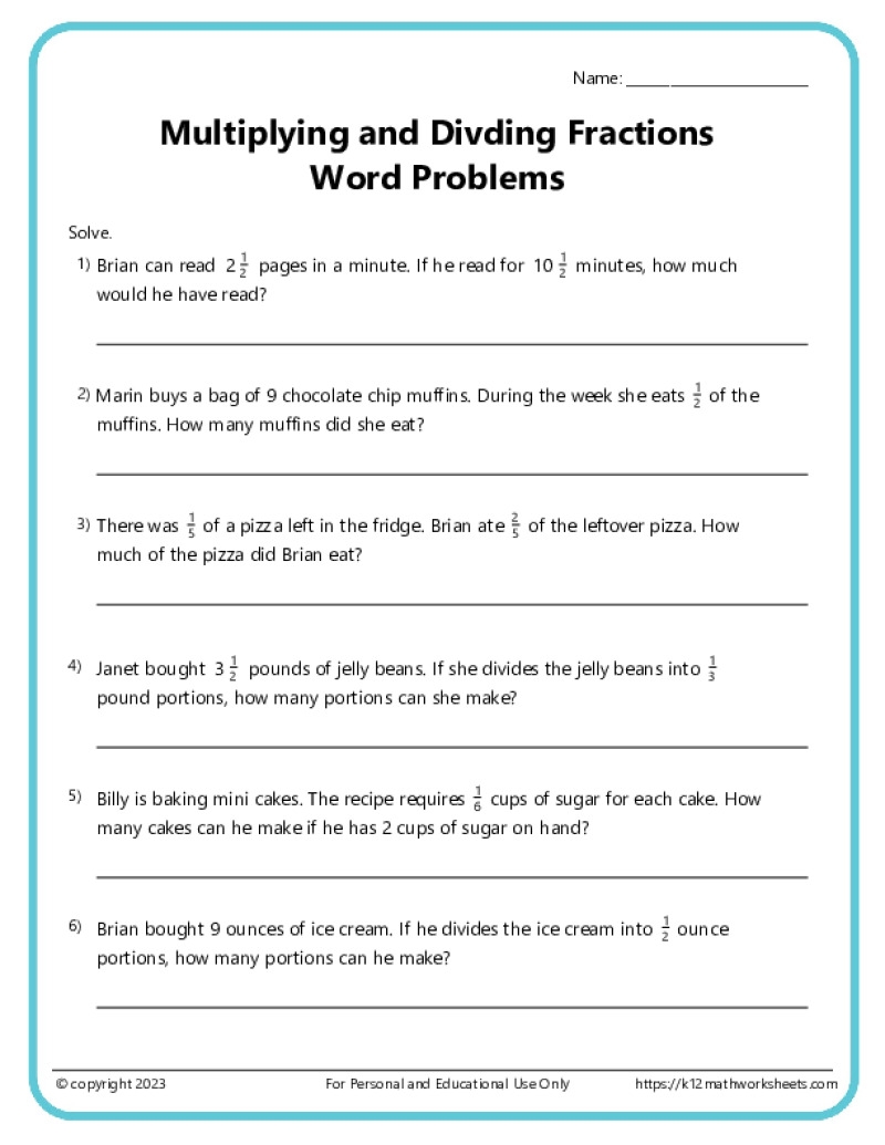 Free Printable Math Word Problem Worksheets - Printable Worksheets