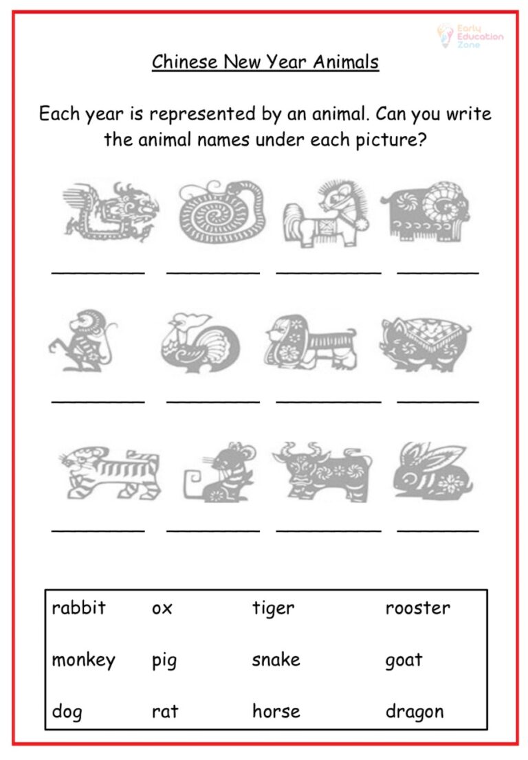 Free Printable Chinese New Year Worksheets - Printable Worksheets