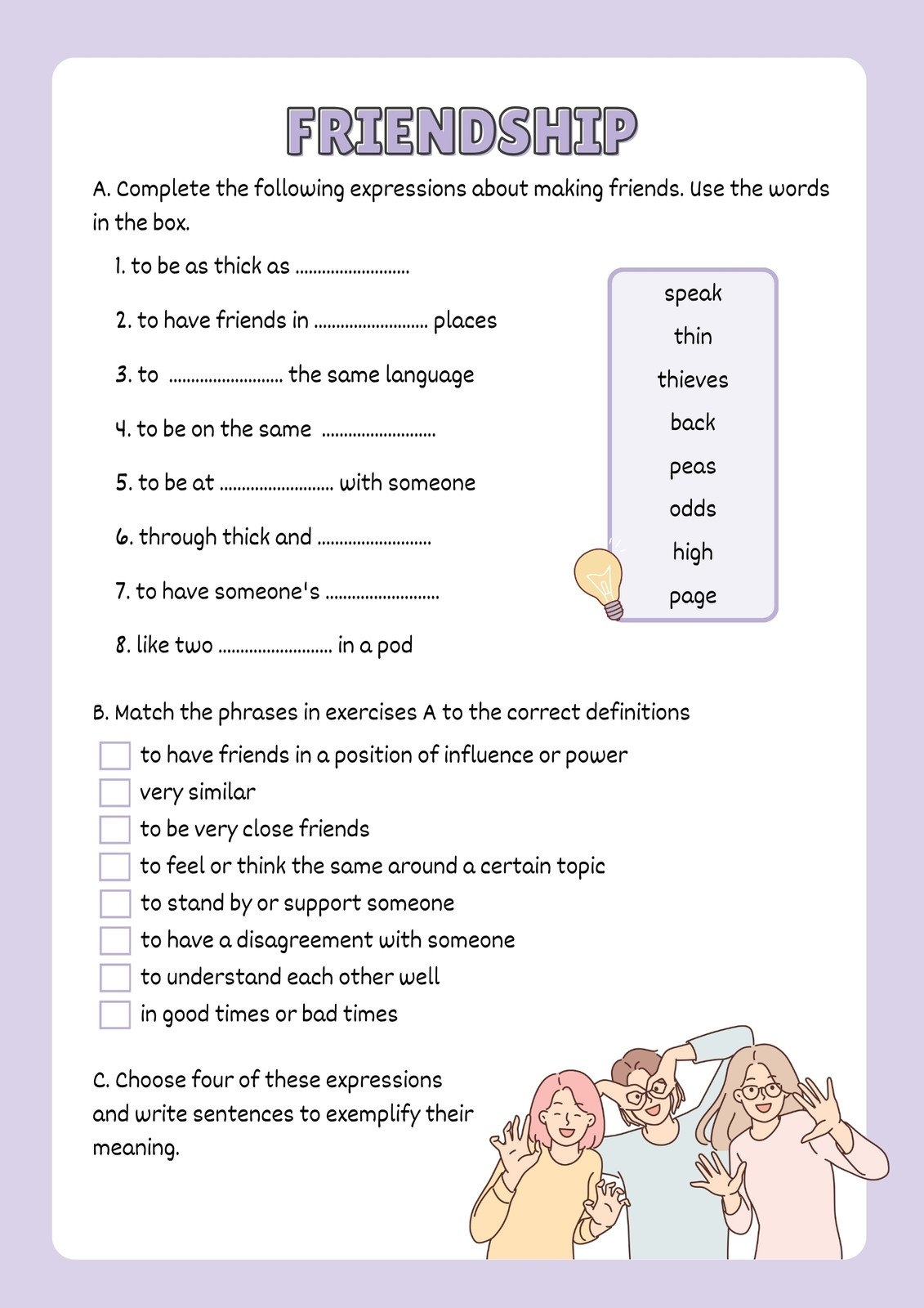 Friendship Worksheets Free Printable - Printable Worksheets