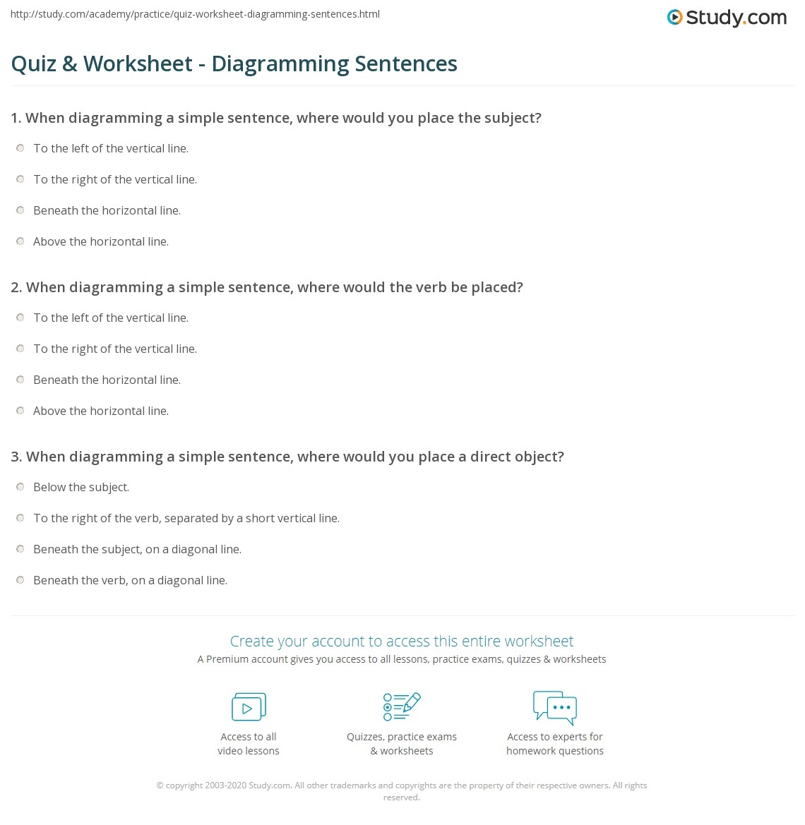 Free Printable Diagramming Sentences Worksheets - Printable Worksheets
