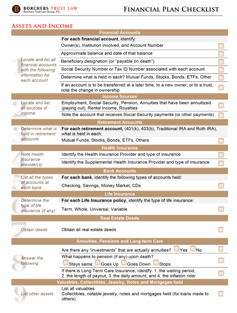 Free Printable Estate Planning Worksheet - Printable Worksheets