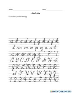 Free Printable Dnealian Cursive Handwriting Worksheets - Printable ...