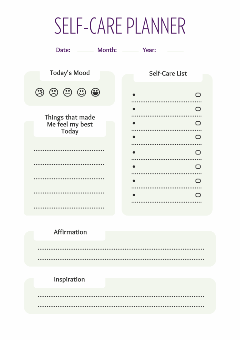 Free Printable Health And Wellness Worksheets - Printable Worksheets