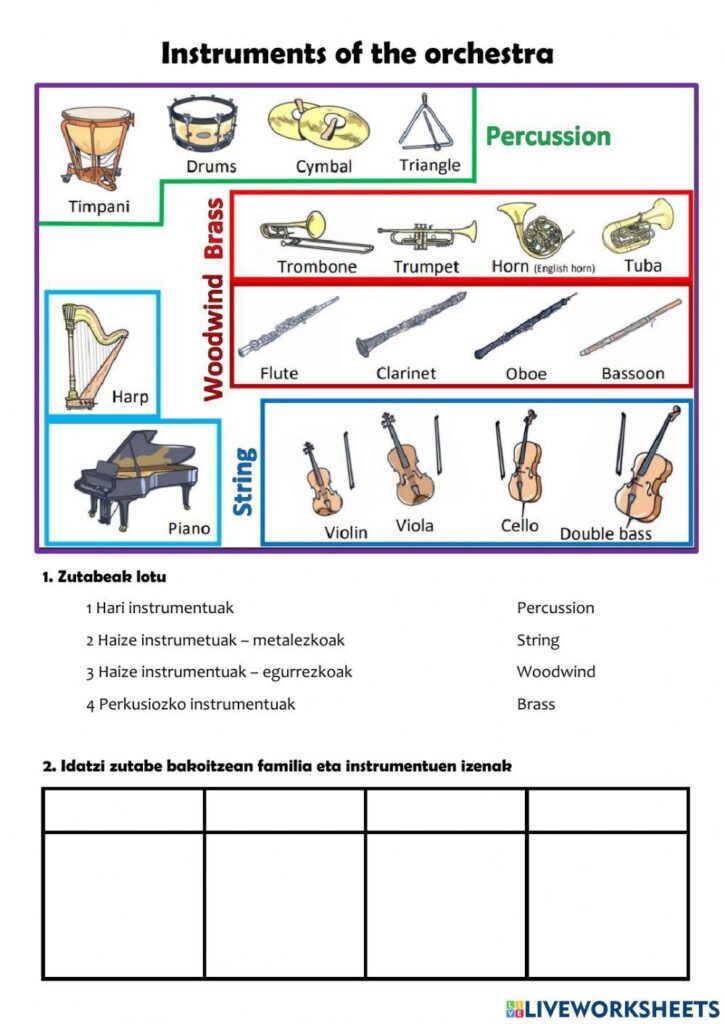Free Printable Orchestra Worksheets - Printable Worksheets