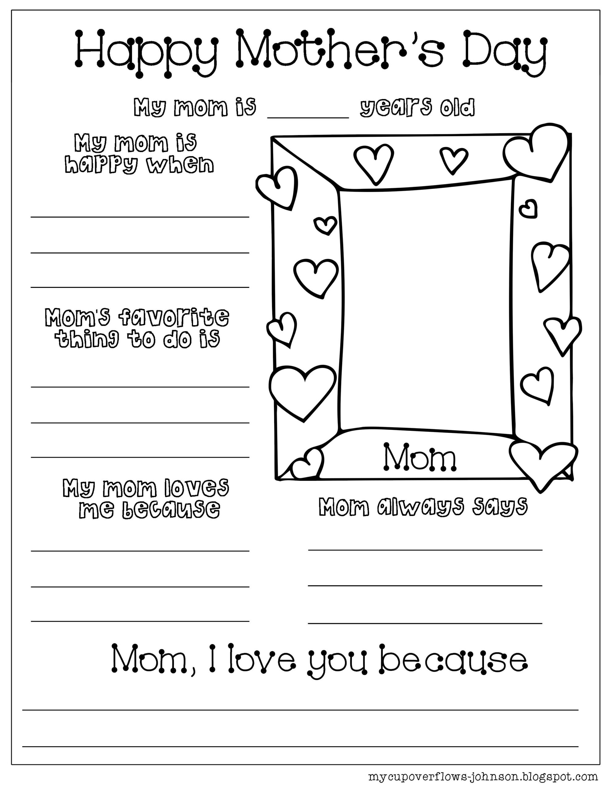 Free Printable Mother’s Day Worksheet - Printable Worksheets