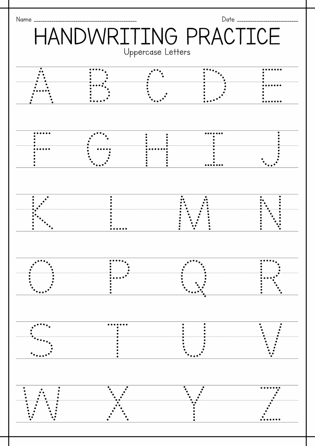 Free Printable Pre K Handwriting Worksheets - Printable Worksheets