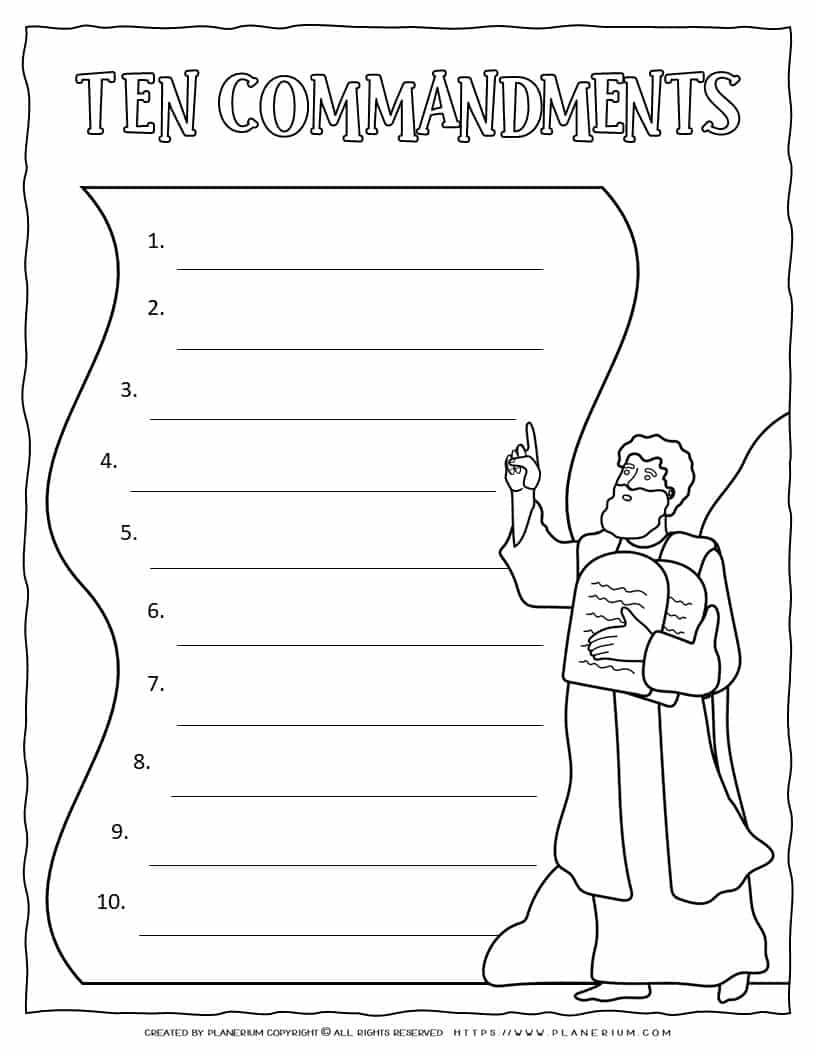 Free Printable Ten Commandments Worksheets - Printable Worksheets