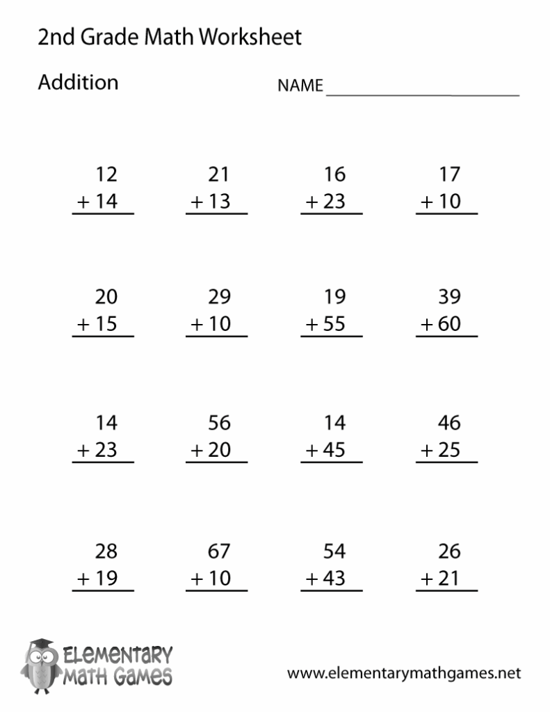 Free Printable 2nd Grade Addition Worksheets - Printable Worksheets