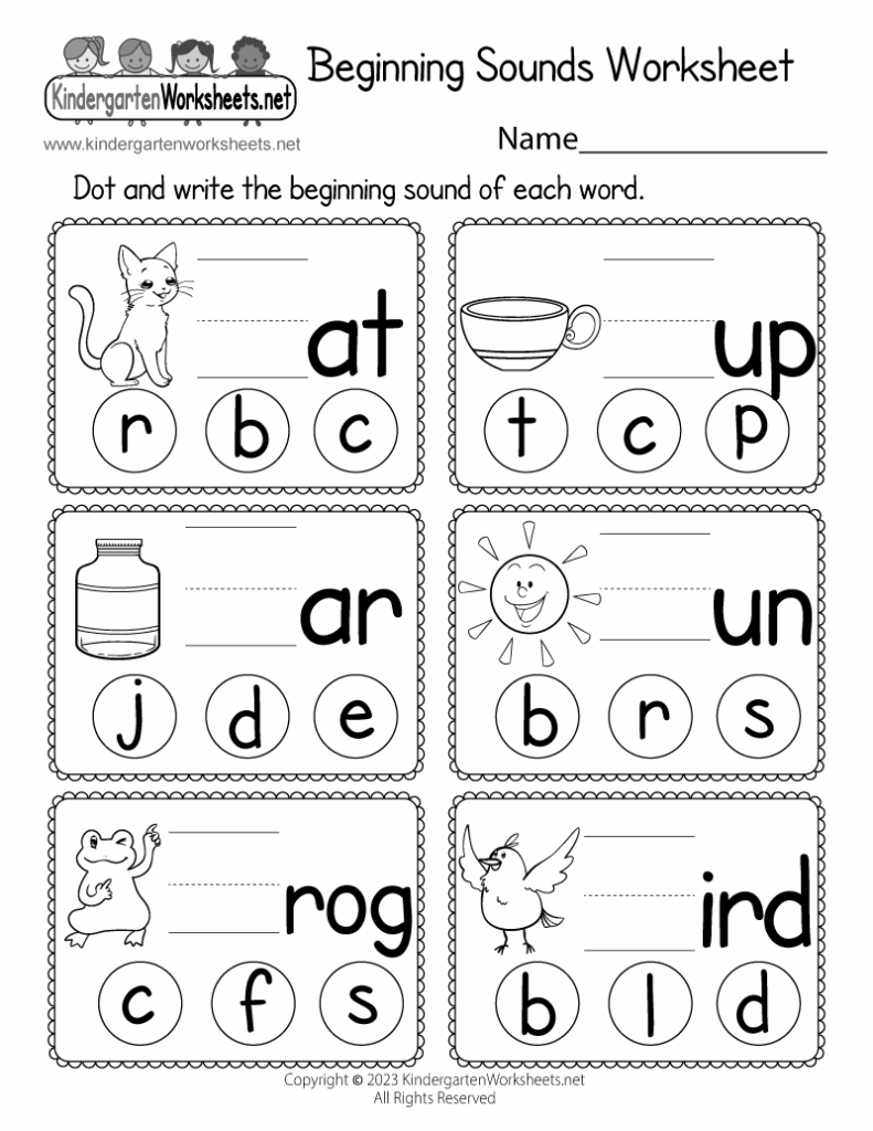 Free Printable Beginning Letter Sound Worksheets Printable Worksheets