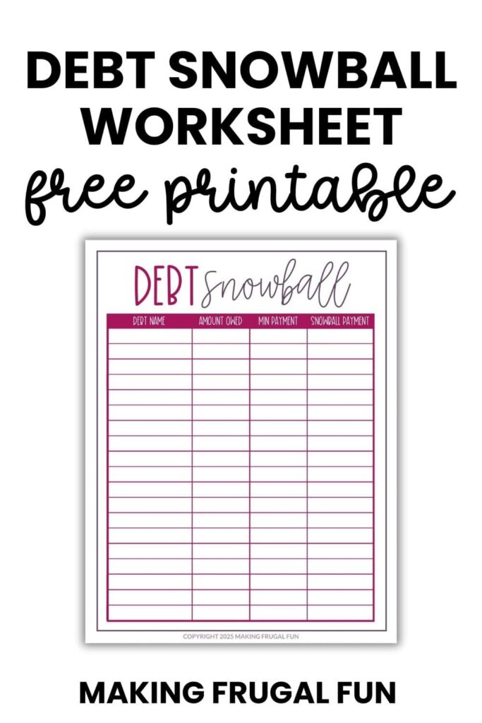 Free Printable Debt Worksheet - Printable Worksheets