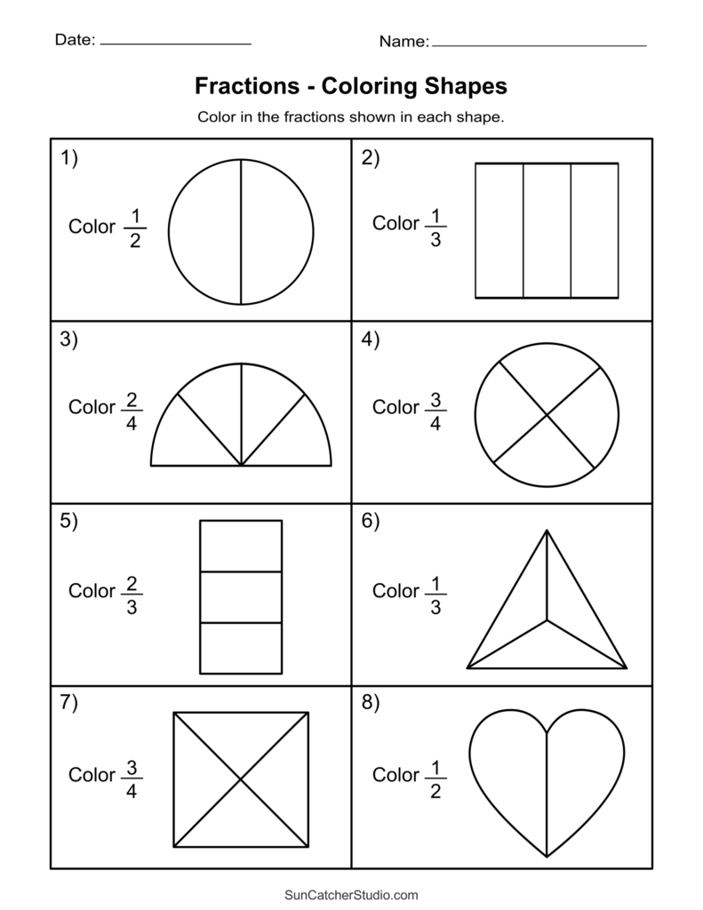 Free Printable Fraction Worksheets Grade 2 - Printable Worksheets