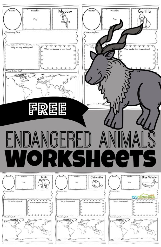 Free Printable Endangered Species Worksheets - Printable Worksheets