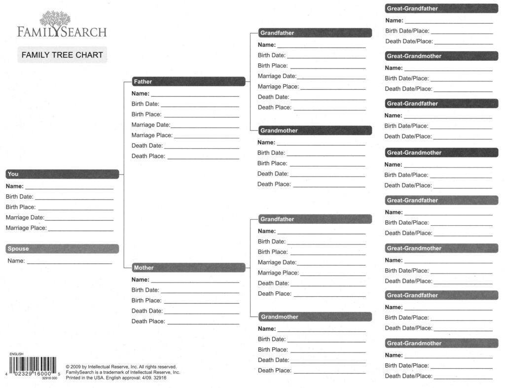 Free Printable Genealogy Forms Individual Worksheet - Printable Worksheets