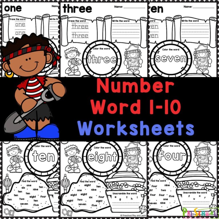 Free Printable Number Word Worksheets - Printable Worksheets