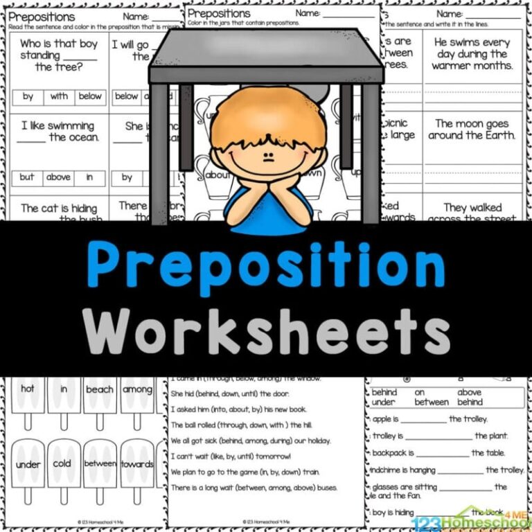 Free Printable Preposition Worksheets Middle School - Printable Worksheets