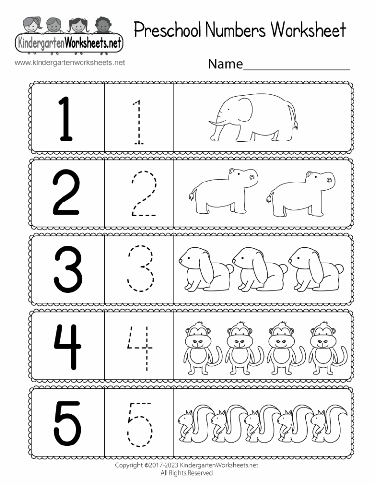 Free Printable Number Worksheets Preschool - Printable Worksheets