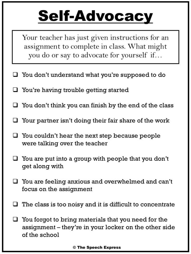Free Printable Self-Advocacy Skills Worksheets - Printable Worksheets