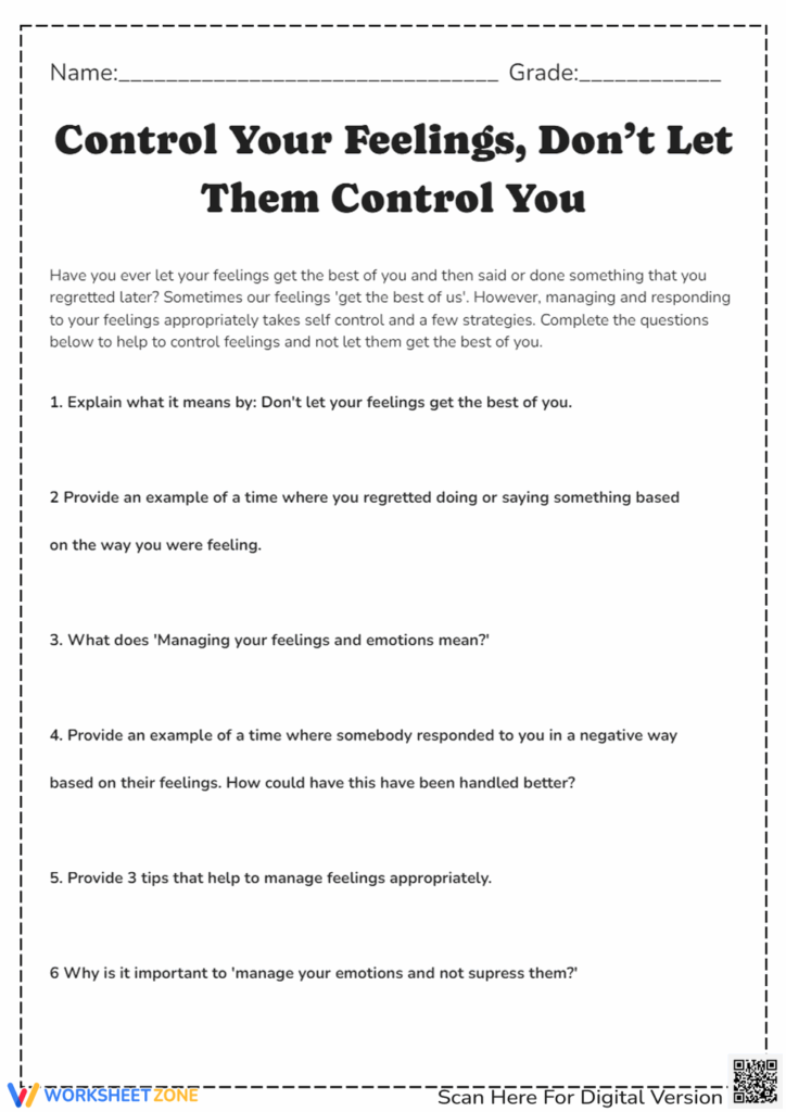 Free Printable Impulse Control Worksheets Printable - Printable Worksheets