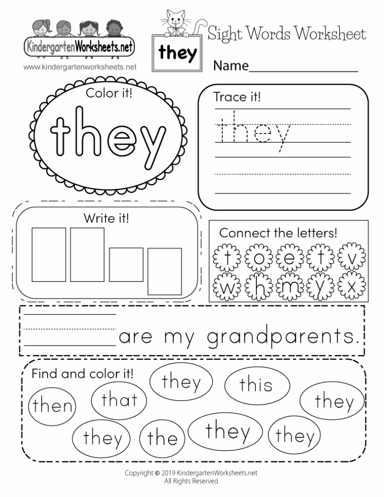 Sight Word Worksheets Free Printable - Printable Worksheets