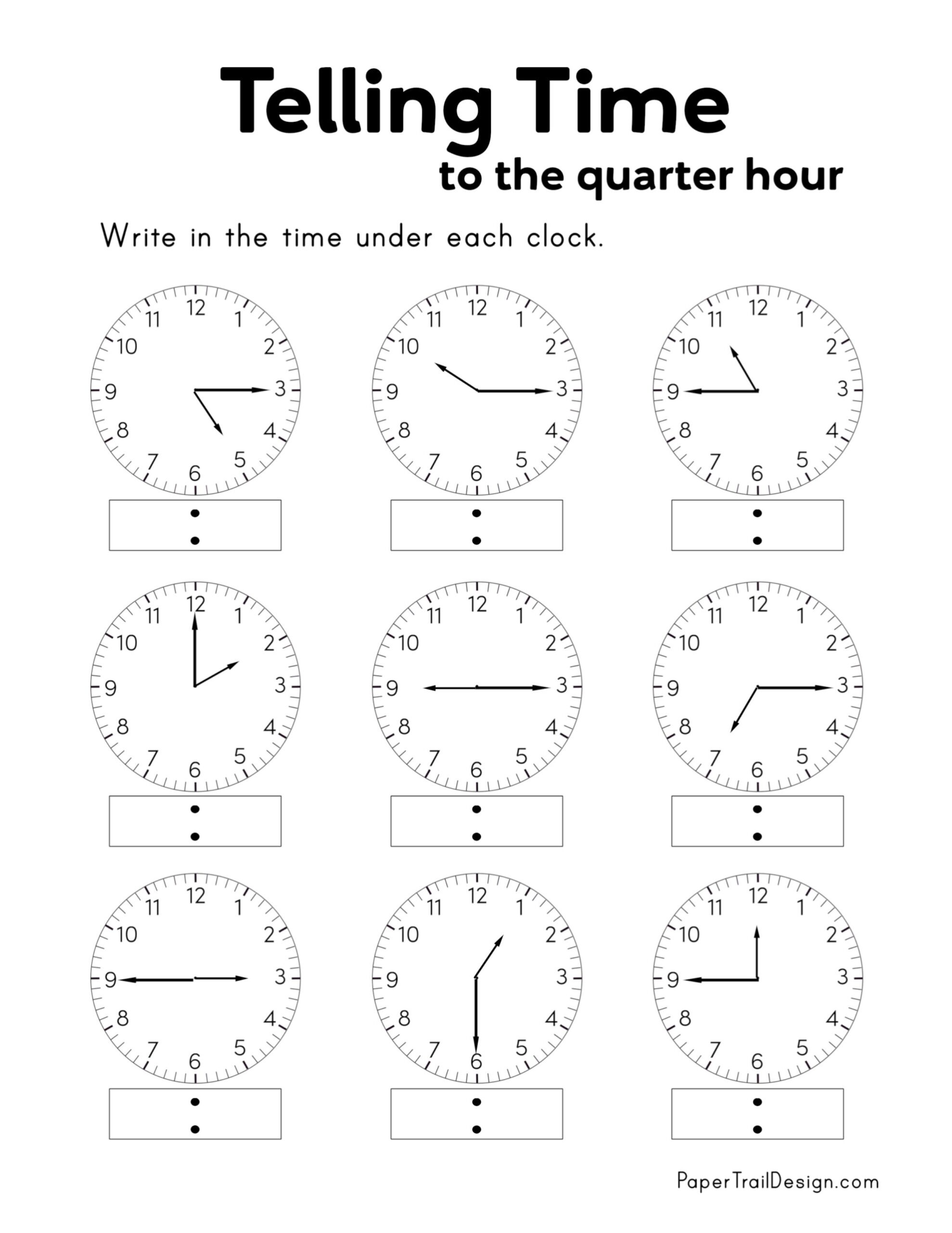 Free Printable Telling Time Worksheets - Printable Worksheets