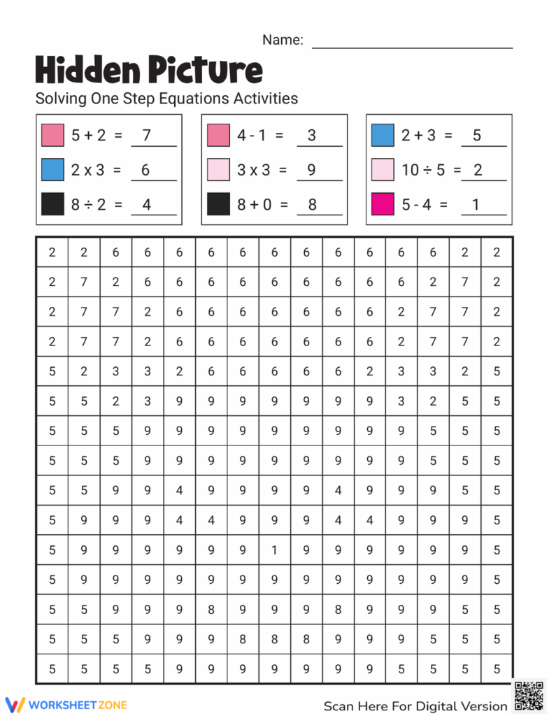 Free Printable Hidden Picture Math Worksheets - Printable Worksheets