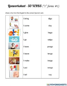 Free Printable Worksheet Of Spanish Verbs - Printable Worksheets