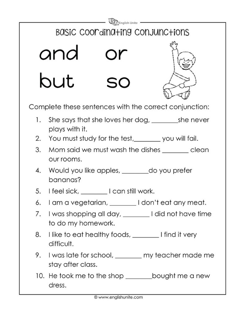 Free Printable Conjunction Worksheets - Printable Worksheets