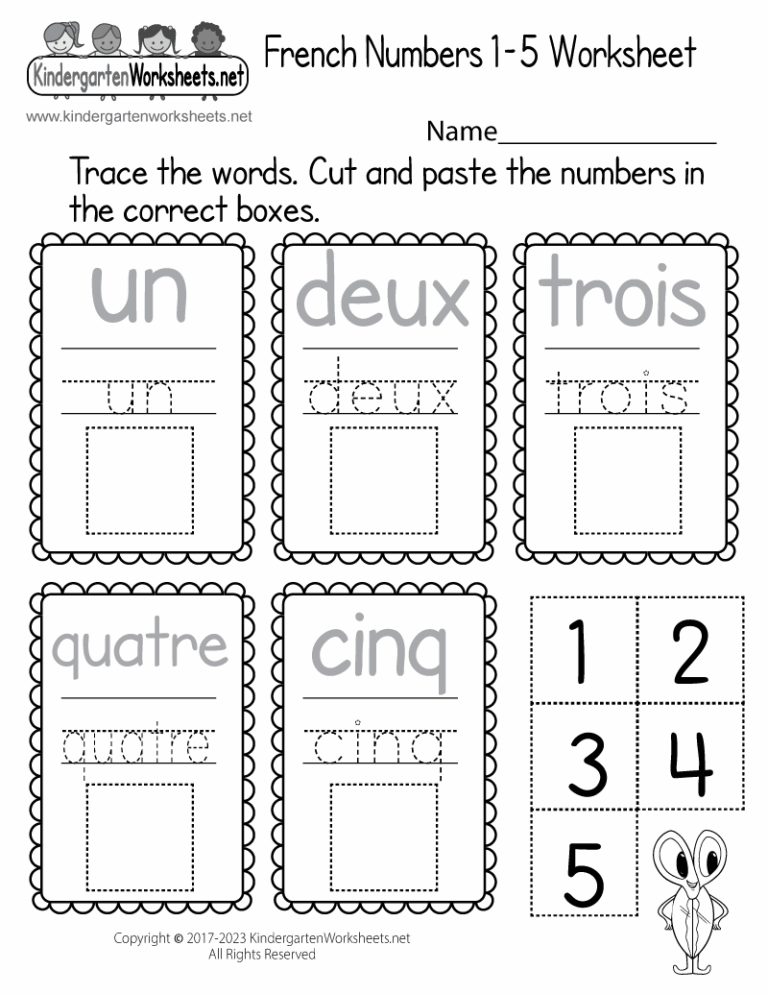 Free Printable French Numbers Worksheet - Printable Worksheets