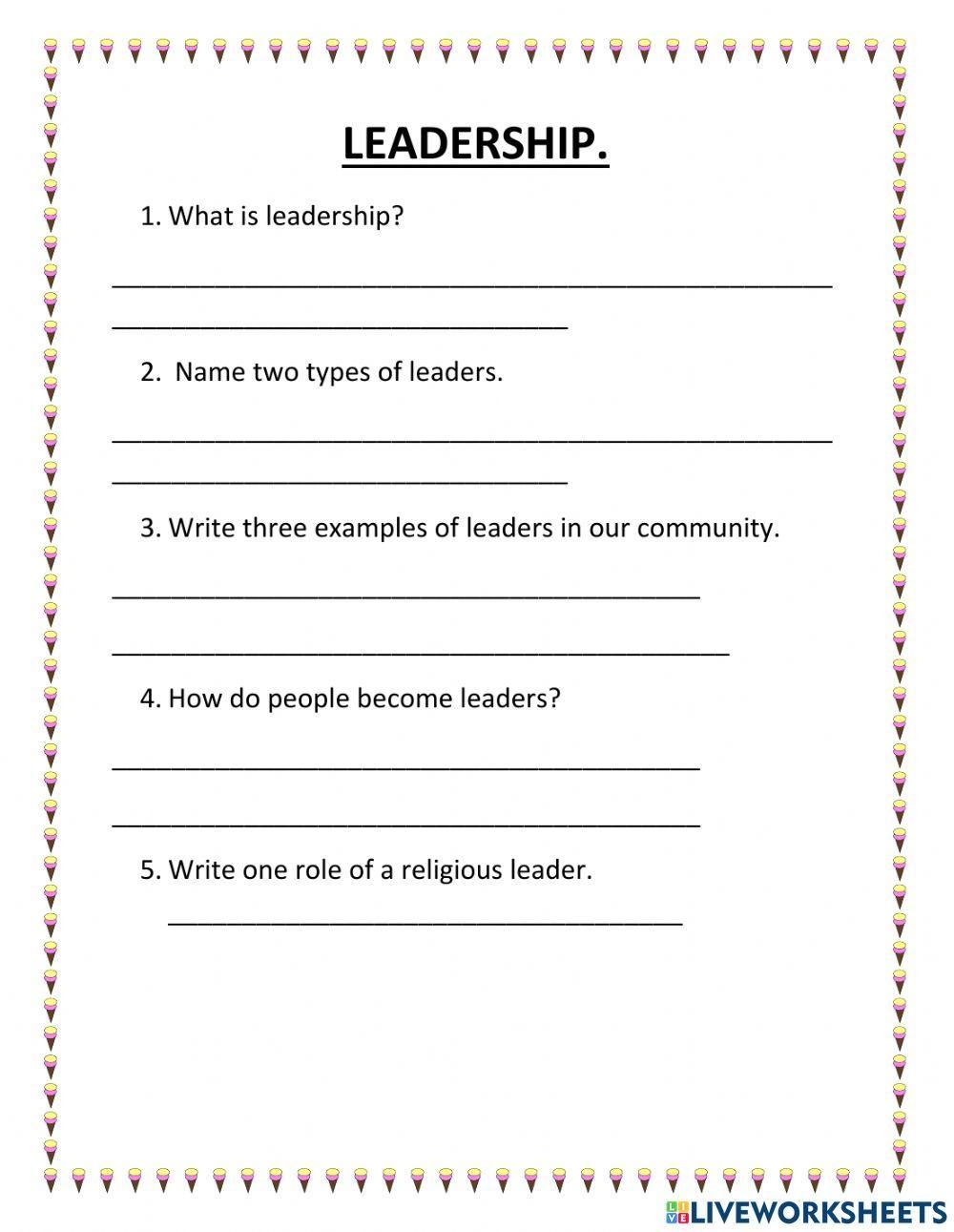 Free Printable Leadership Worksheets - Printable Worksheets