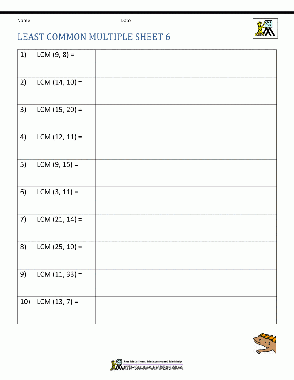 Common Denominator Worksheet Free Printables - Printable Worksheets