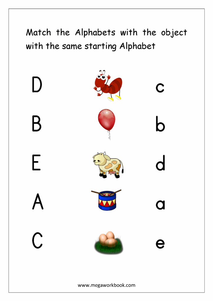 Free Printable Alphabet Matching Worksheets - Printable Worksheets