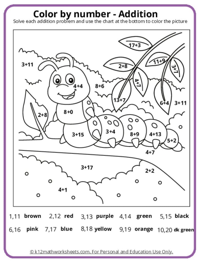 Free Printable Division Coloring Worksheets - Printable Worksheets