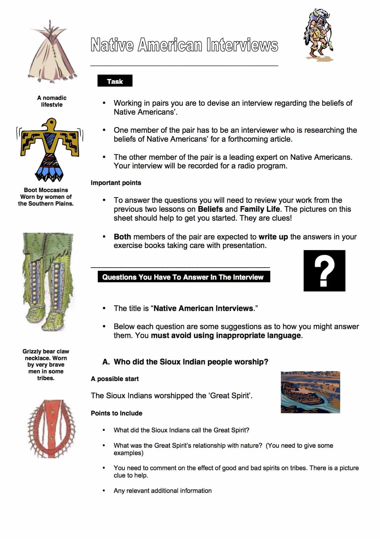 Free Printable Native American Worksheets Pdf - Printable Worksheets