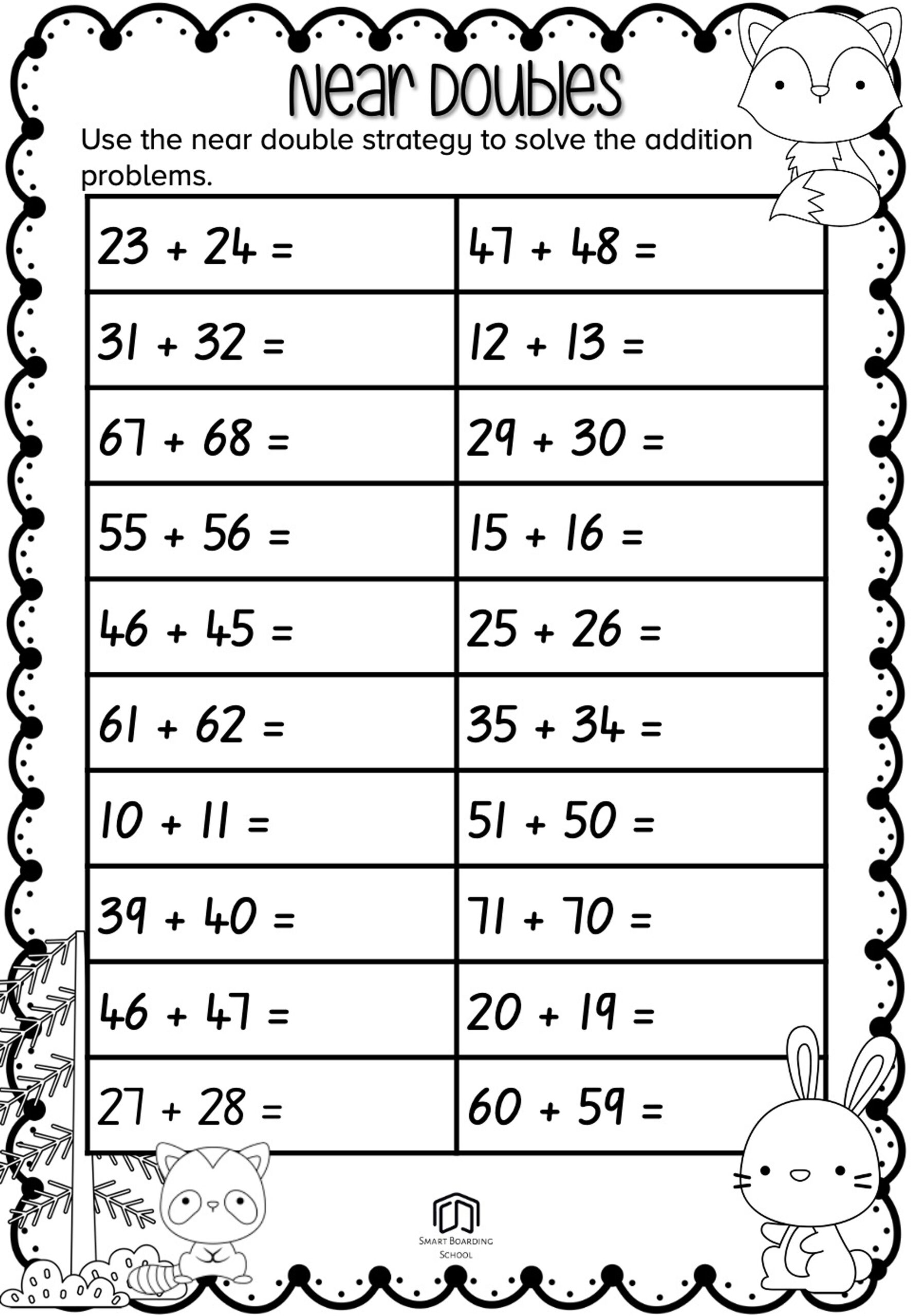 Free Printable Near Doubles Worksheet - Printable Worksheets