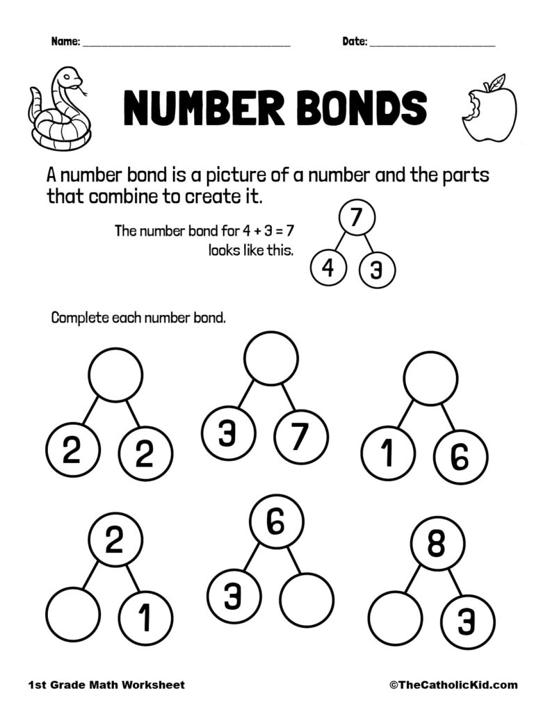 Free Printable Number Bonds Worksheets - Printable Worksheets