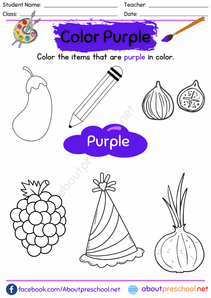 Free Printable Color Purple Worksheets - Printable Worksheets