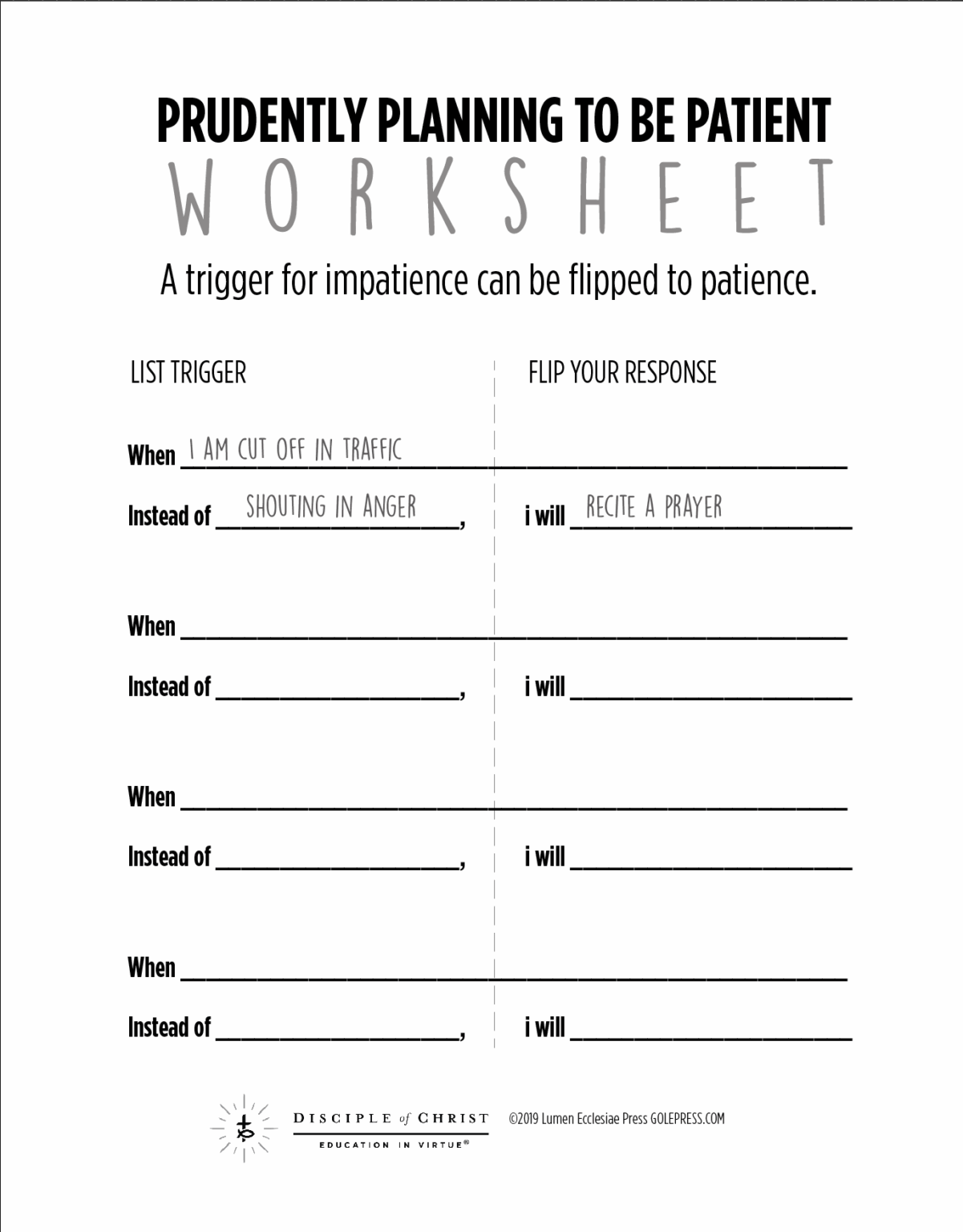 Teach Patience Free Printable Worksheet - Printable Worksheets
