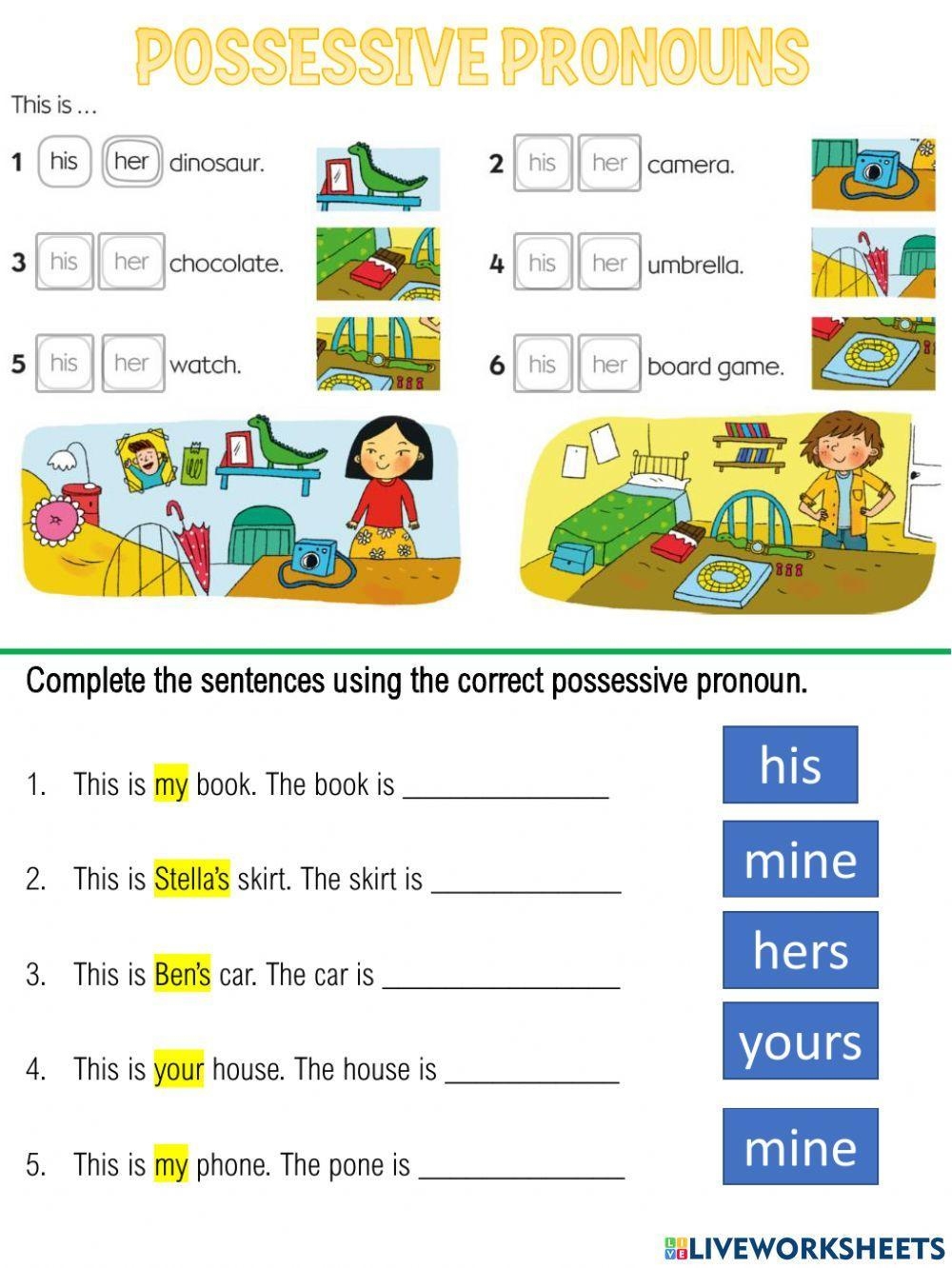 Possessive Pronouns Free Printable Worksheets - Printable Worksheets